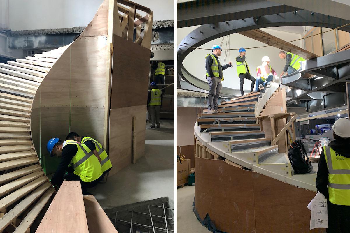 A Sweeping, Self-Supporting Staircase