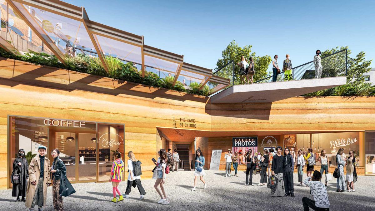 OMA's First Mixed-Use Building on Omotesando Under Construction