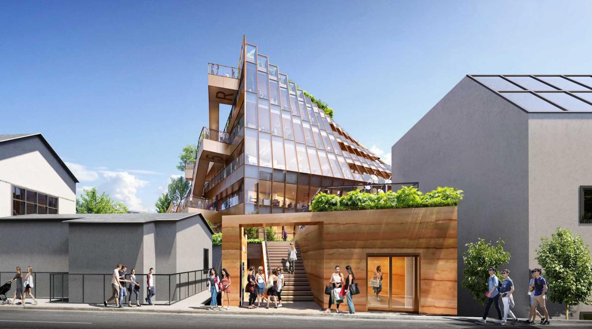 OMA's First Mixed-Use Building on Omotesando Under Construction