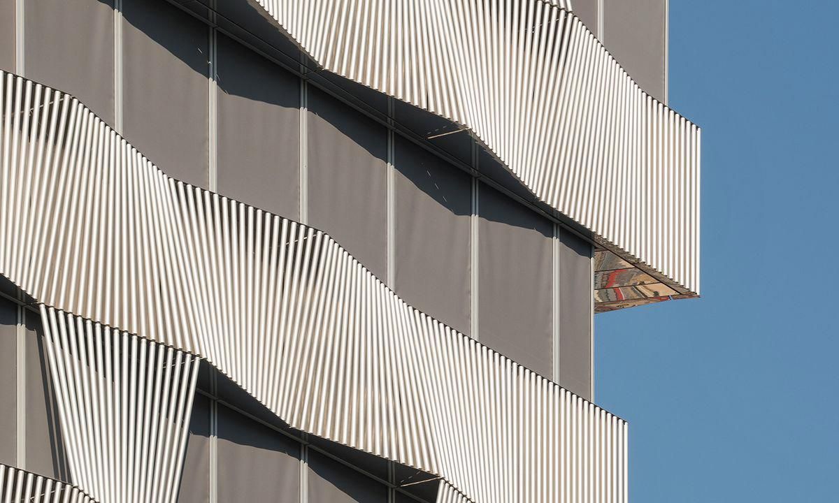 A Woven Facade of Metal Tubes