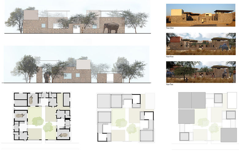 Hathigaon (Housing for Elephants and their Mahouts) RMA Architects