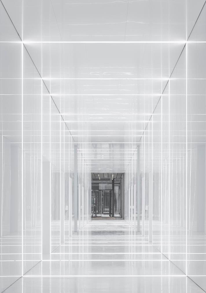 Aluminum Lobby at SOHO Fuxing Plaza AIM ARCHITECTURE